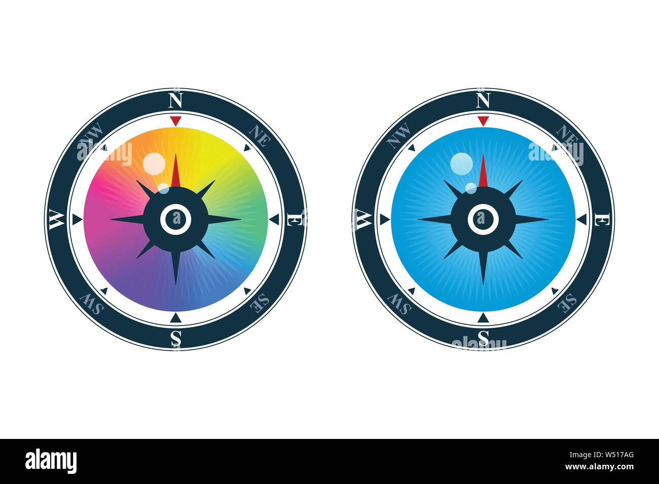 Compass with eyeballs on white background. Vision and exploration icon ...