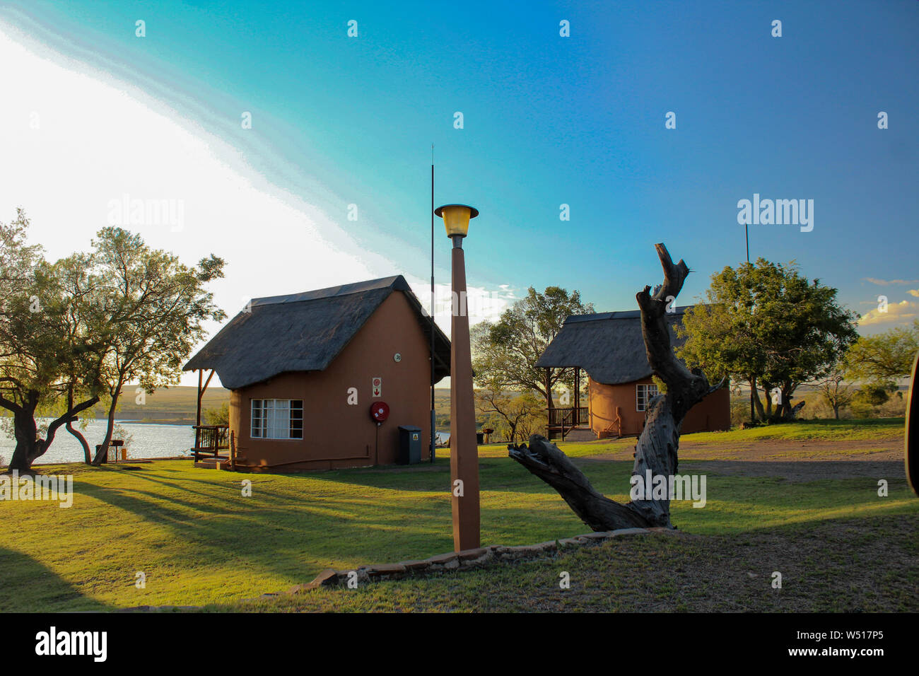 Small lodges in Willem Pretorius game reserve in South Africa Stock ...