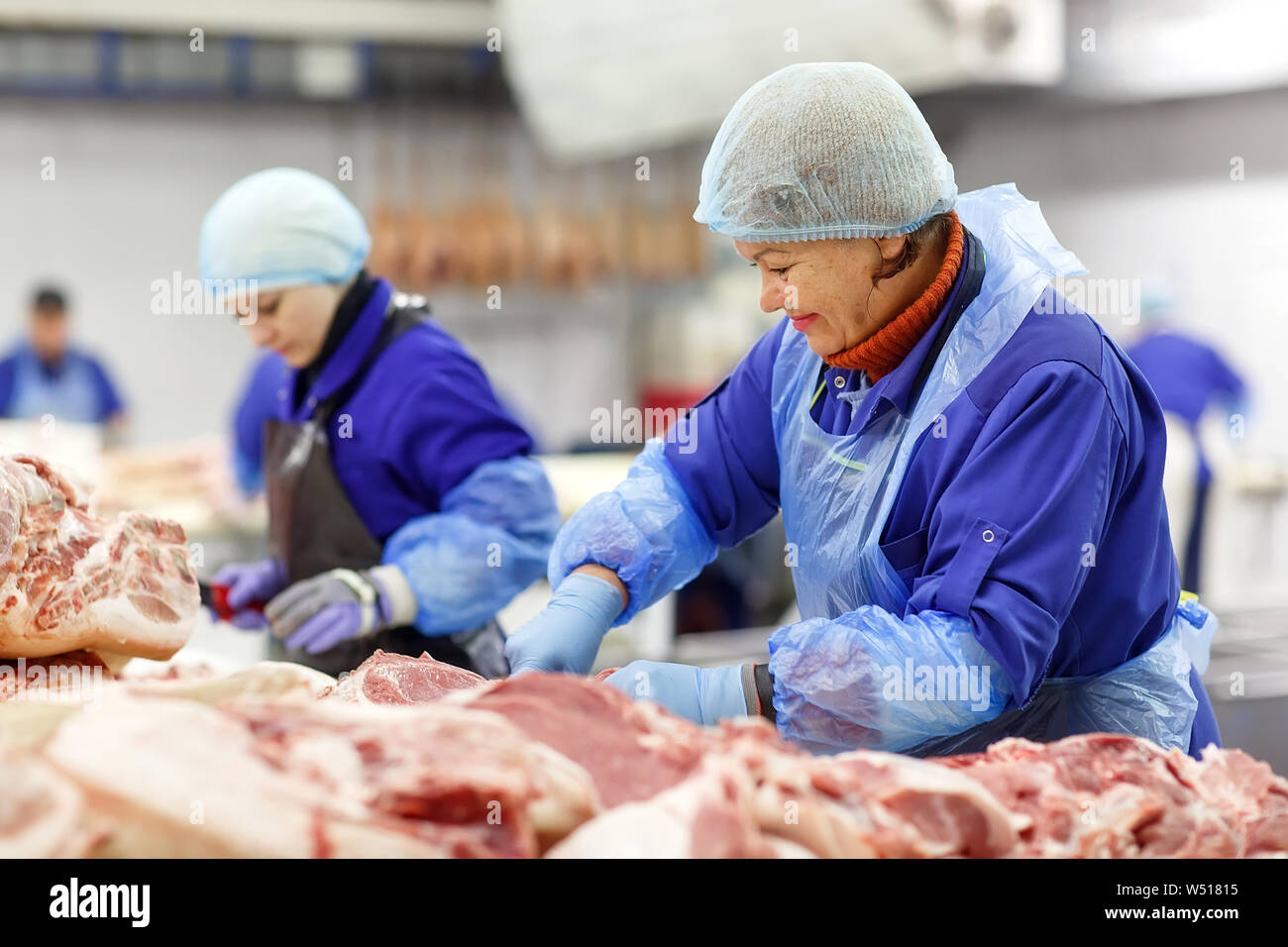 Meat factory workers hi-res stock photography and images - Alamy