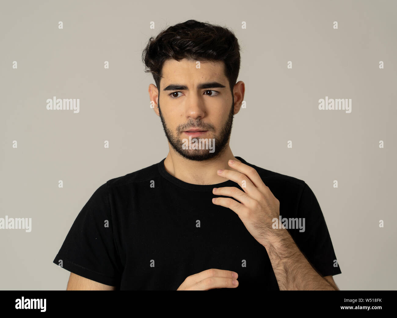 Concerned man thinking hi-res stock photography and images - Alamy