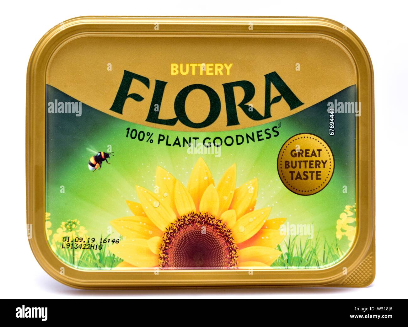 Flora Buttery plastic tub Stock Photo - Alamy