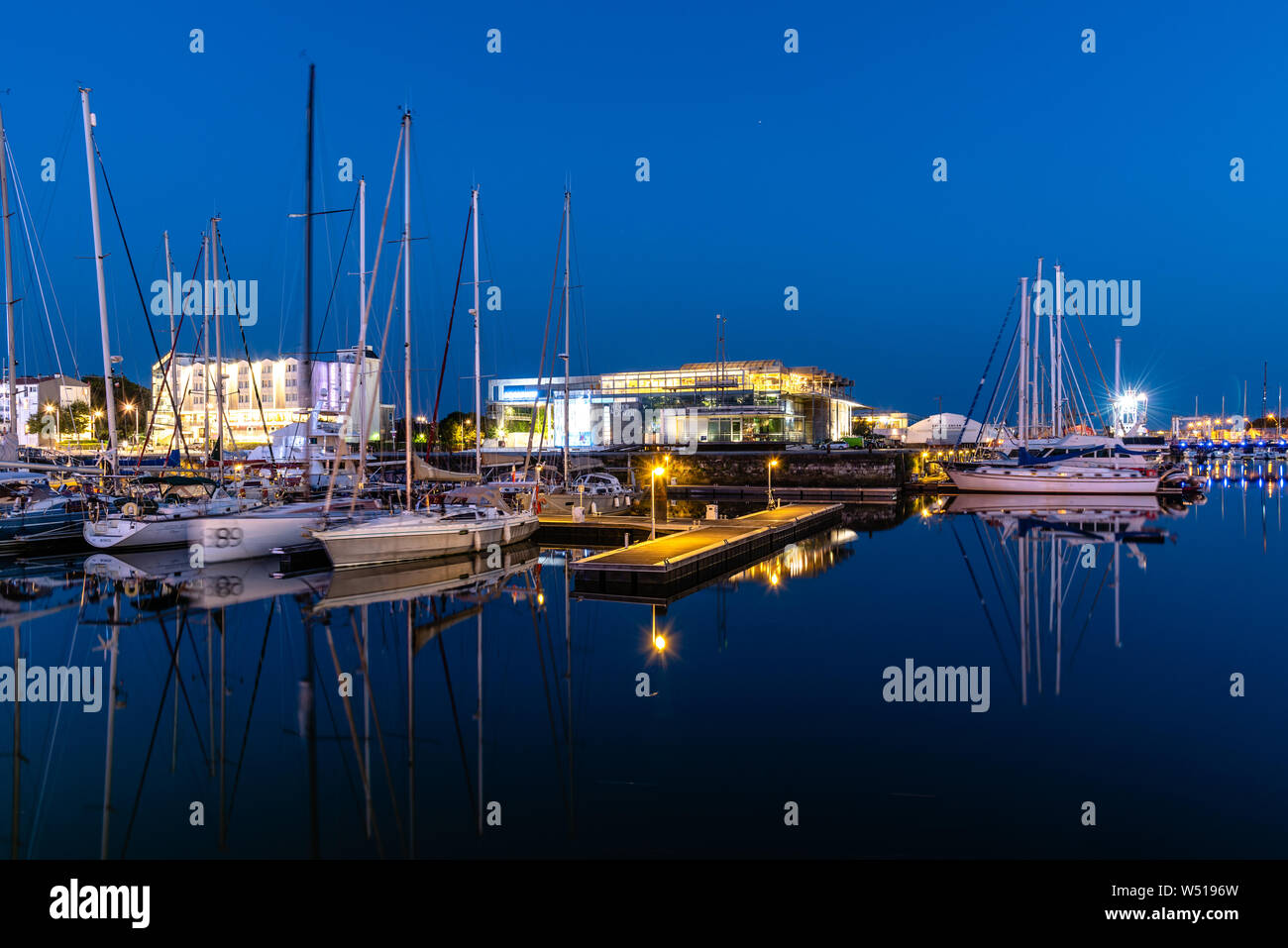 La Rochelle, France - August 6, 2018: Sailing ships at the Marina at ...