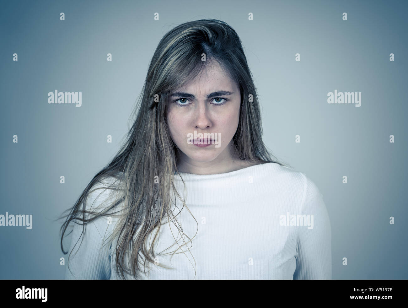 Annoyed irritated young teenager girl looking angry and mad. Feeling ...