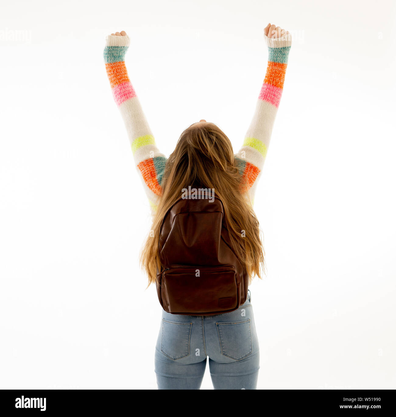 School girl back view teenager hi-res stock photography and images - Alamy