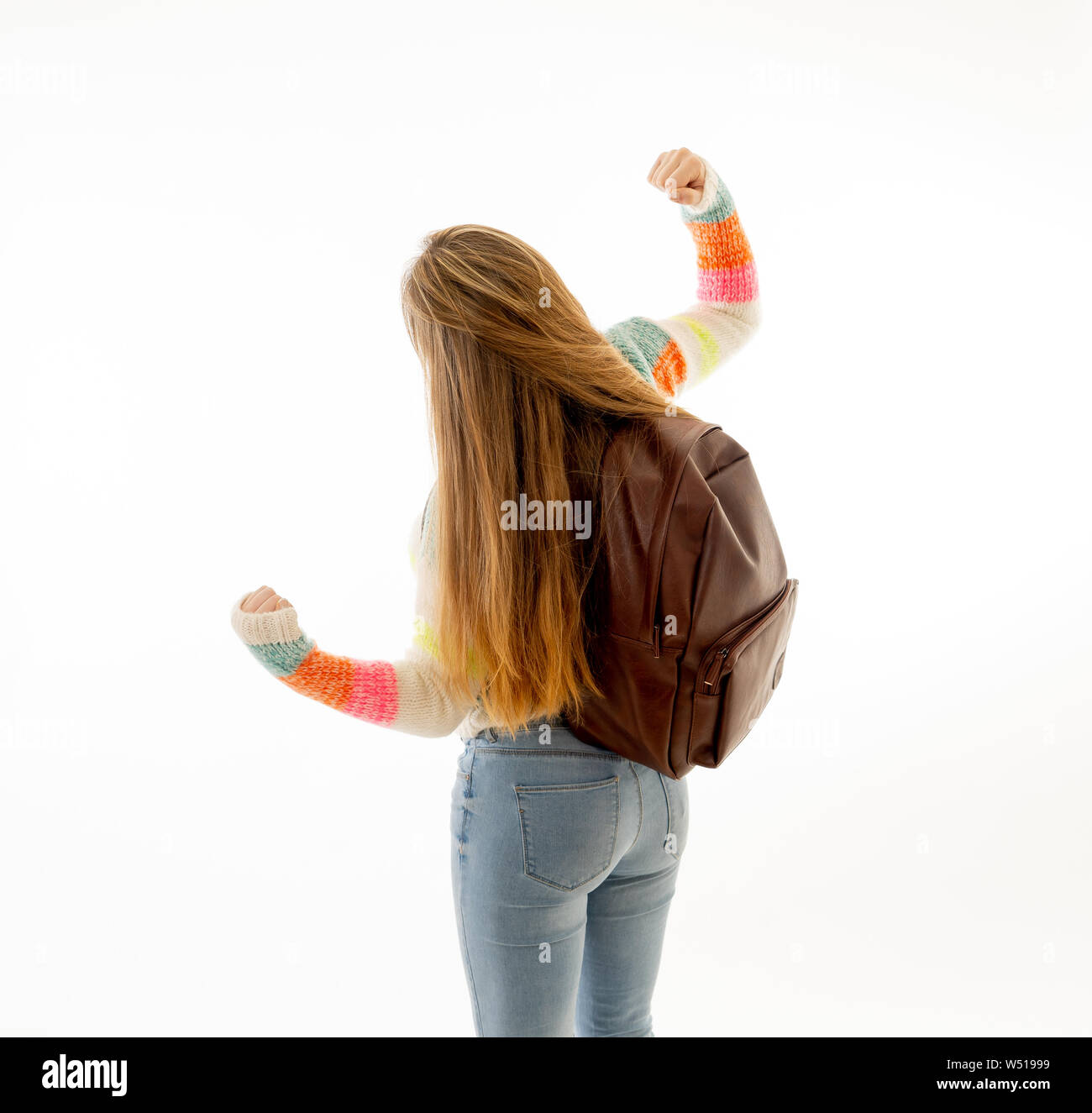 School girl back view teenager hi-res stock photography and images - Alamy