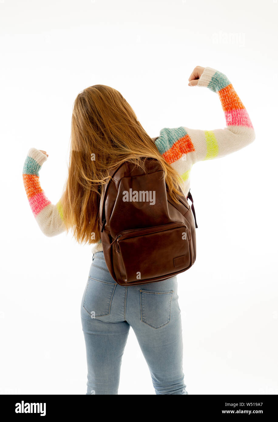 School girl back view teenager hi-res stock photography and images - Alamy