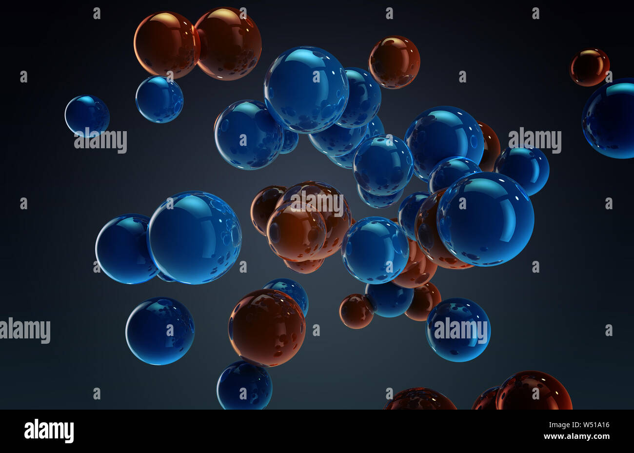 3d illustration of abstract metallic sphere balls backgrounds Stock ...