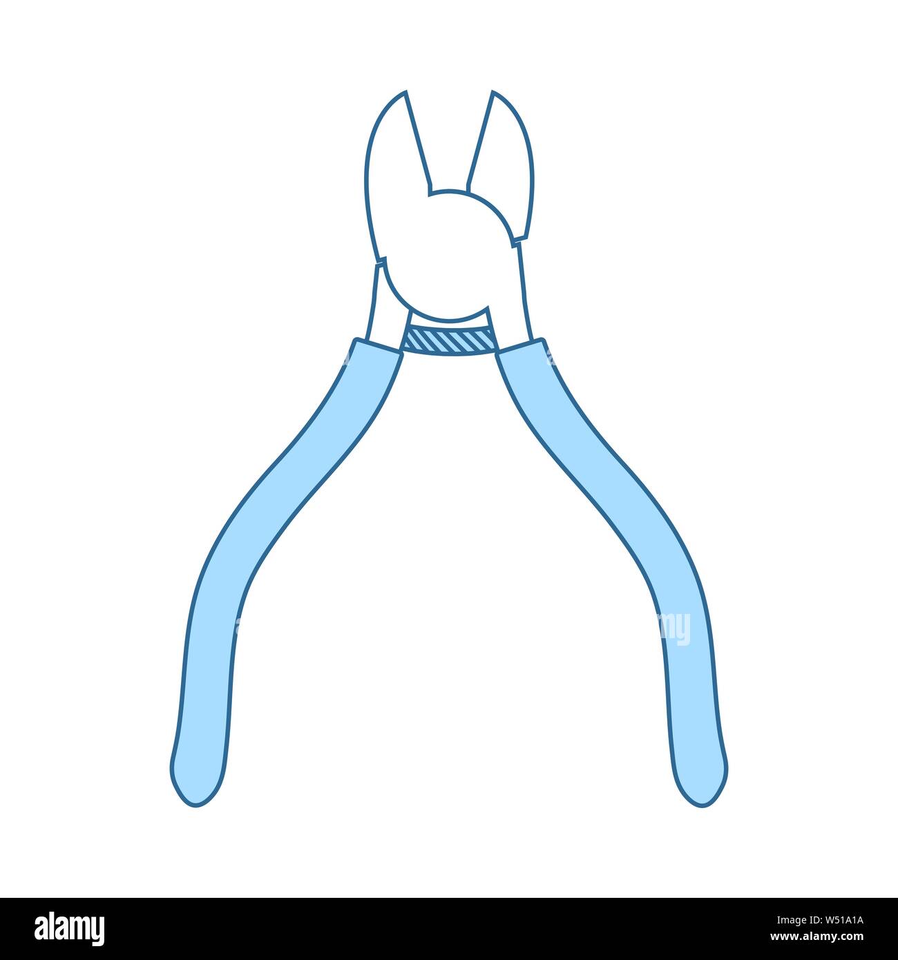 Side Cutters Icon. Thin Line With Blue Fill Design. Vector Illustration ...