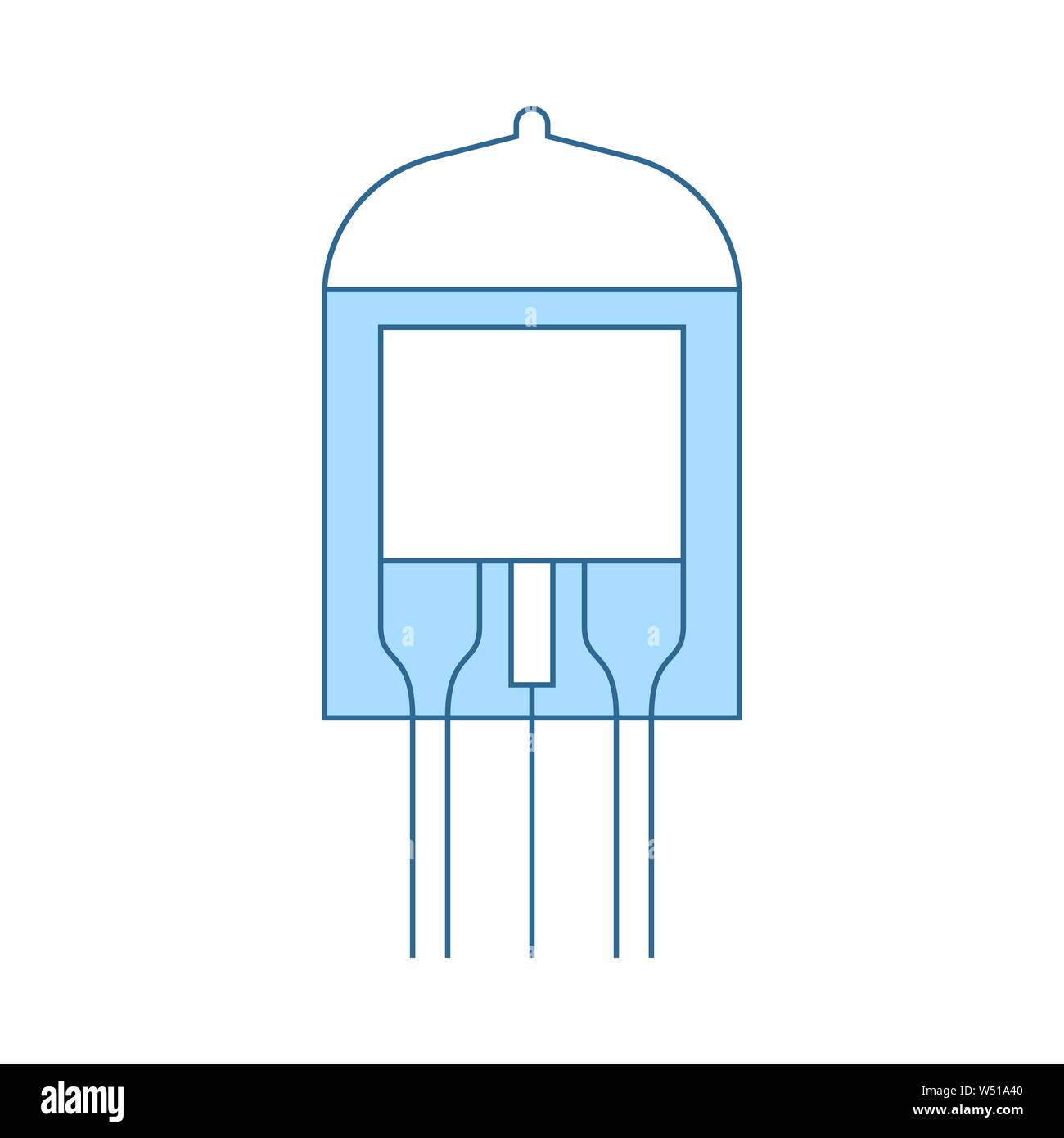 Electronic Vacuum Tube Icon. Thin Line With Blue Fill Design. Vector ...