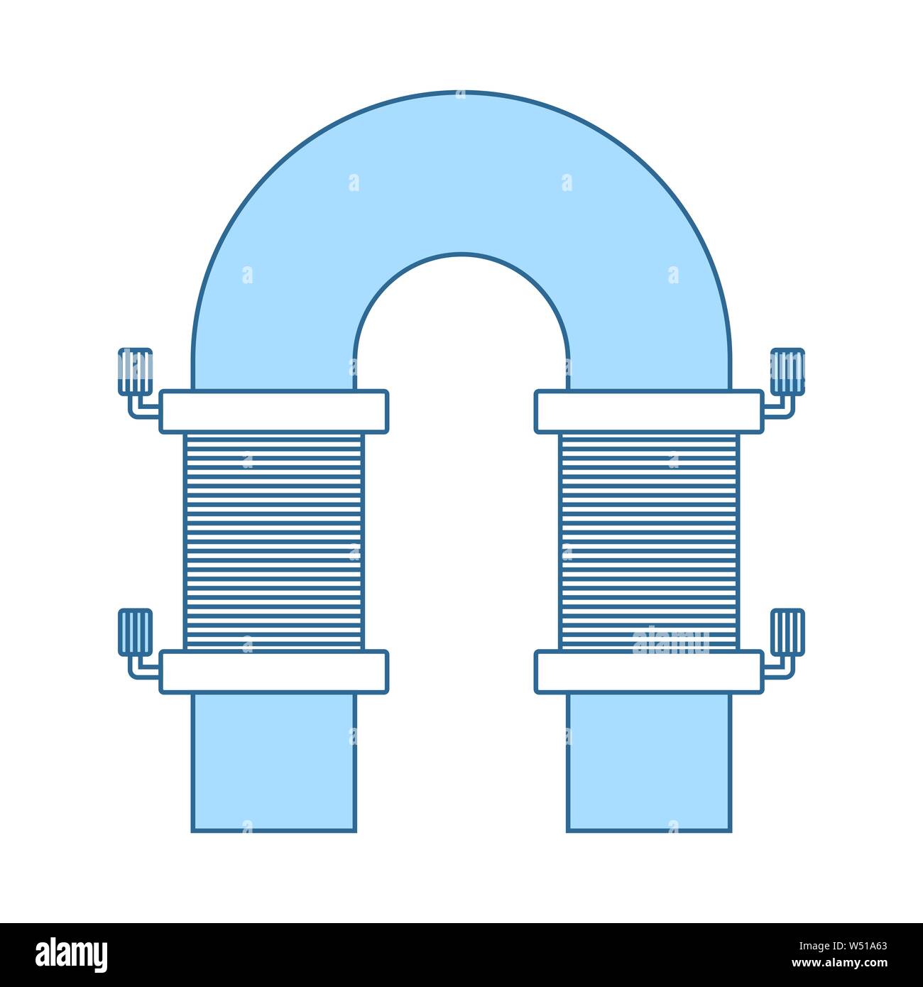 Electric Magnet Icon. Thin Line With Blue Fill Design. Vector ...