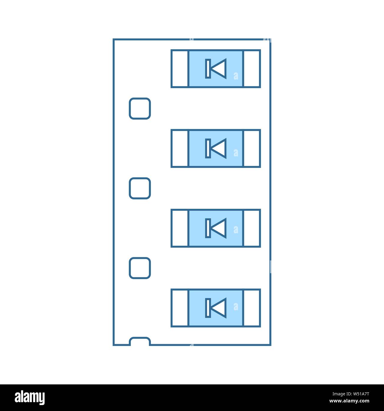 Diode Smd Component Tape Icon. Thin Line With Blue Fill Design. Vector ...