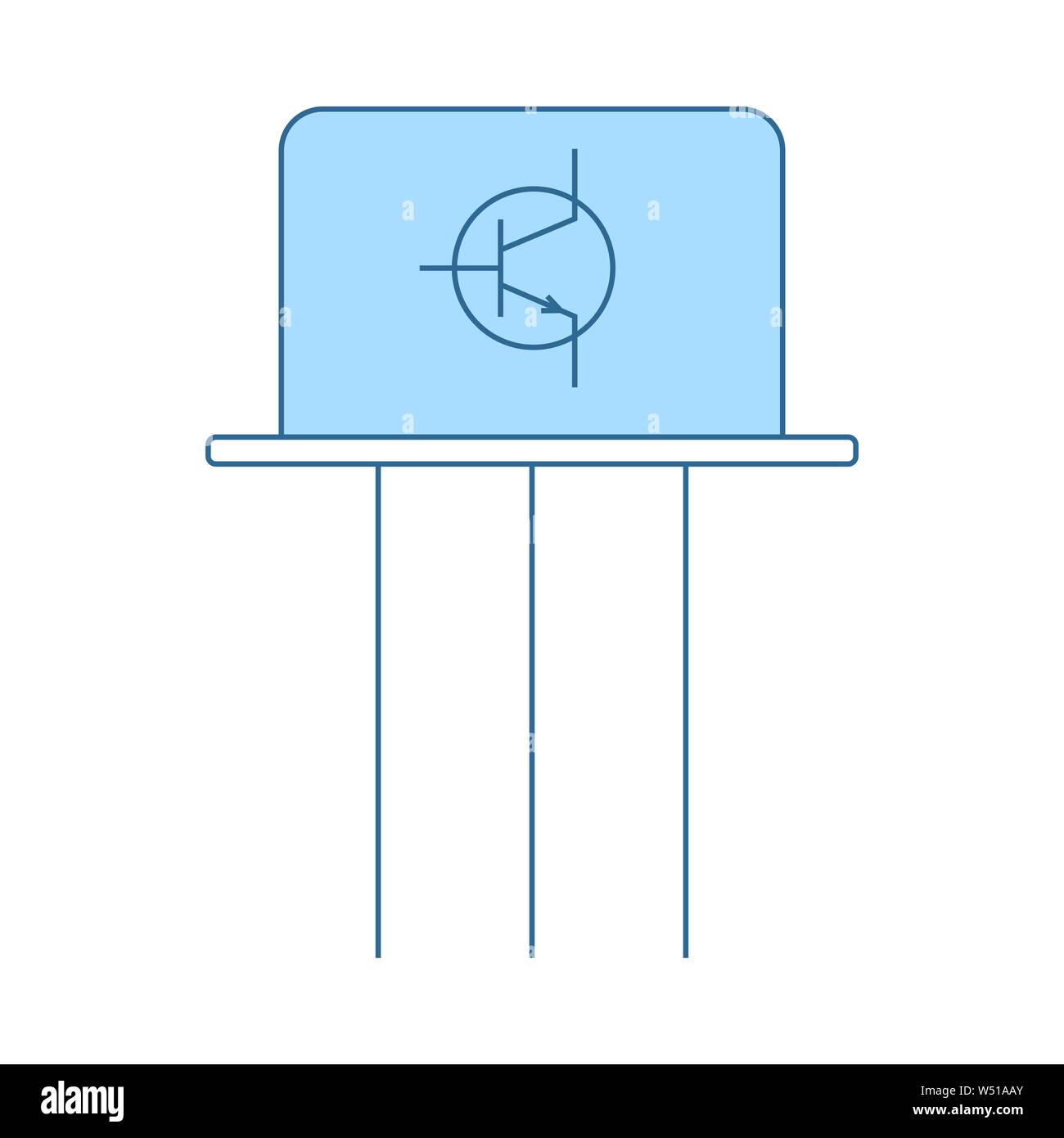 Transistor Icon. Thin Line With Blue Fill Design. Vector Illustration ...