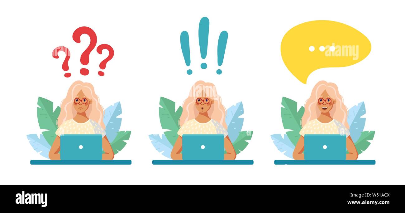 Girl sitting laptop in Cut Out Stock Images & Pictures - Alamy