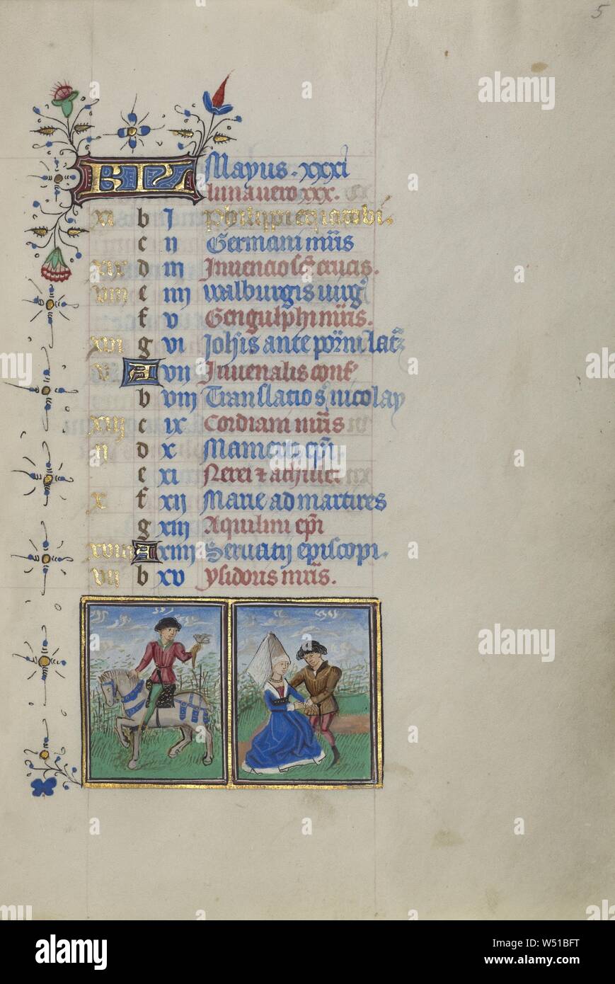 A Man Hawking, Zodiacal Sign of Gemini, Master of the Lee Hours ...