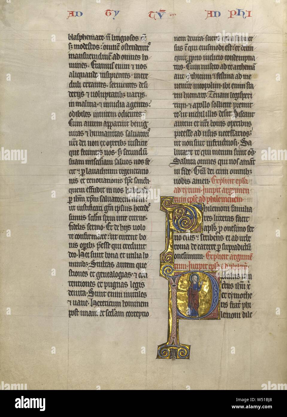 Initial P: Saint Paul with a Book, Unknown, Tournai, Belgium, about ...