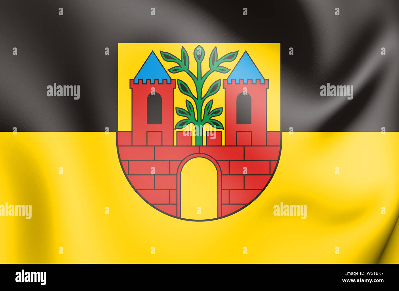 3D Flag of Weida (Thuringia), Germany. 3D Illustration Stock Photo - Alamy
