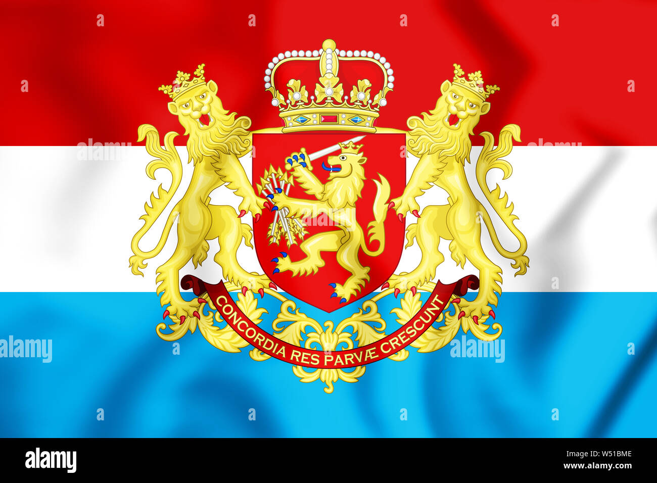3D Flag of Republic of the United Netherlands (after 1665). 3D ...