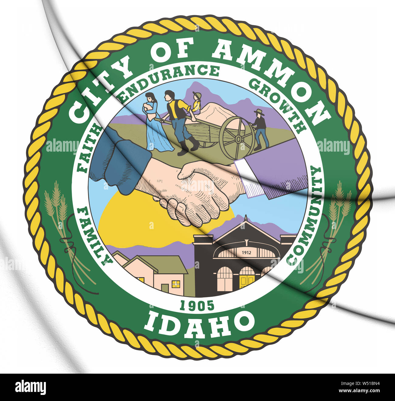 3D Seal of Ammon (Idaho), USA. 3D Illustration Stock Photo - Alamy