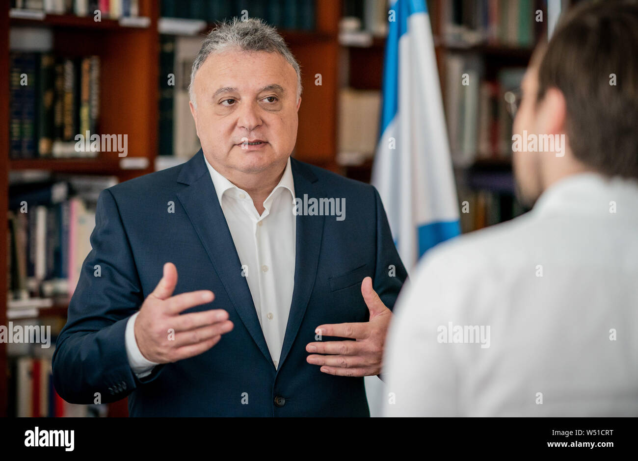 25 July 2019, Berlin: Jeremy Issacharoff, diplomat and ambassador of ...