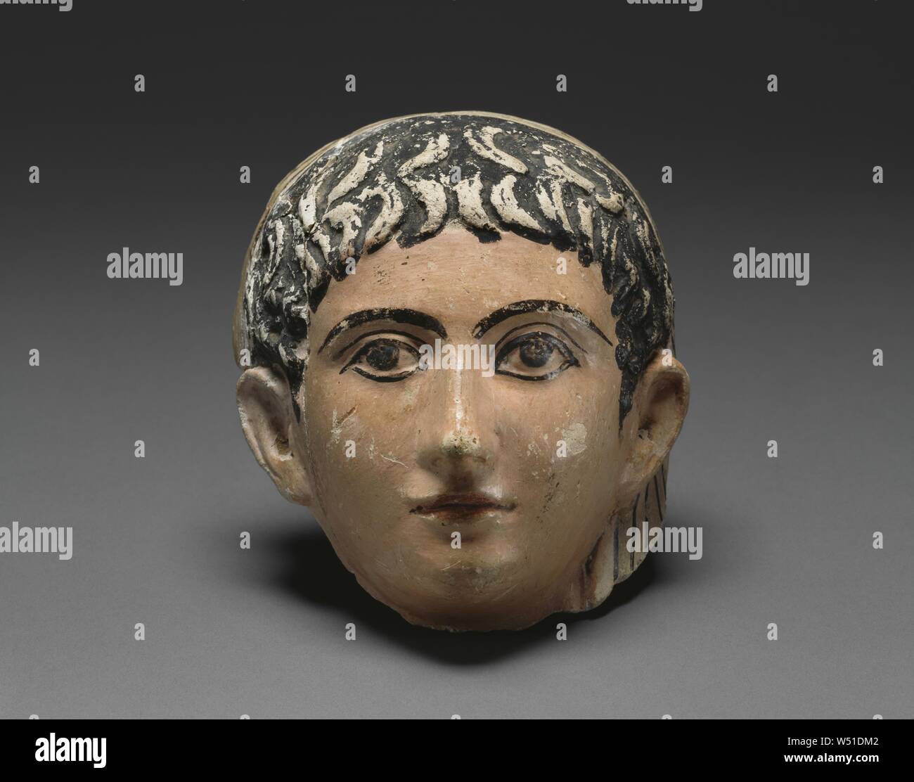 Mask of a Youth, Unknown, Egypt, 1st century A.D., Stucco, polychromy ...