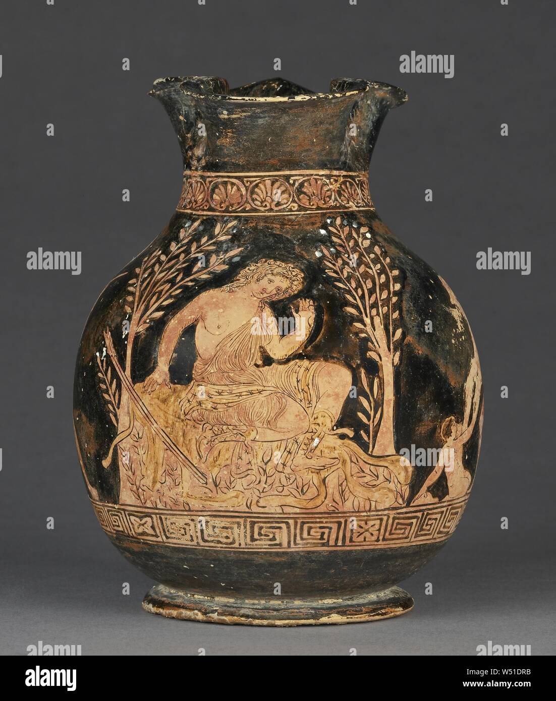 Wine Jug with Arkas and His Mother, Kallisto, and the God Hermes ...