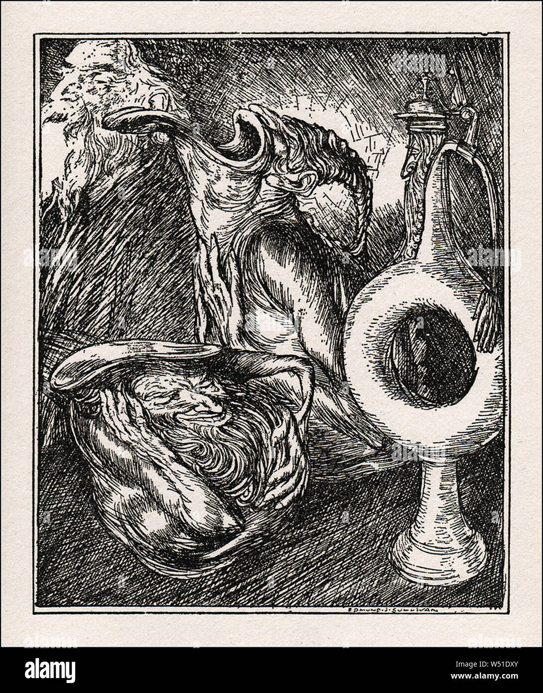 Vintage illustration with a fantasy horror theme Stock Photo - Alamy