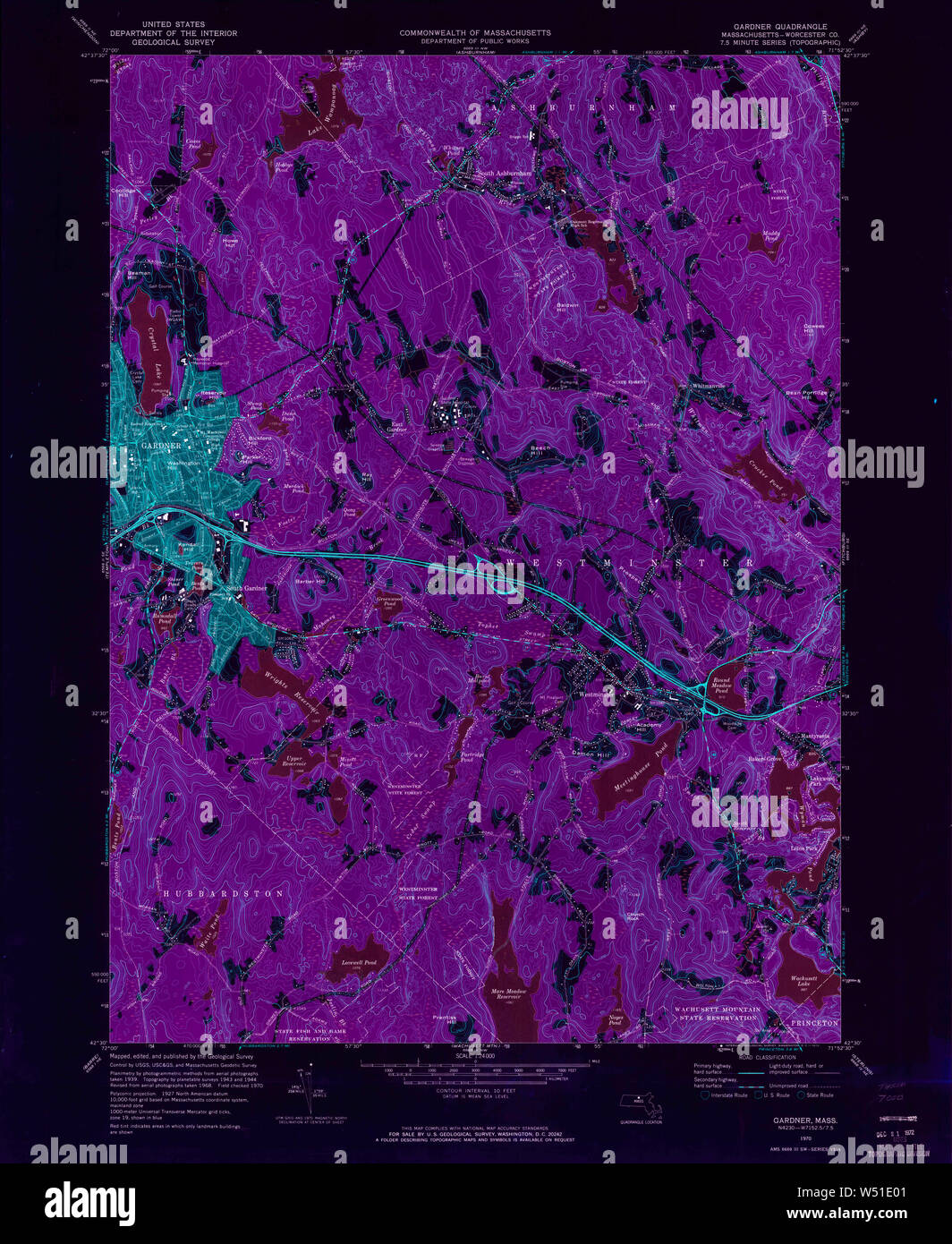 Gardner massachusetts map hi-res stock photography and images - Alamy