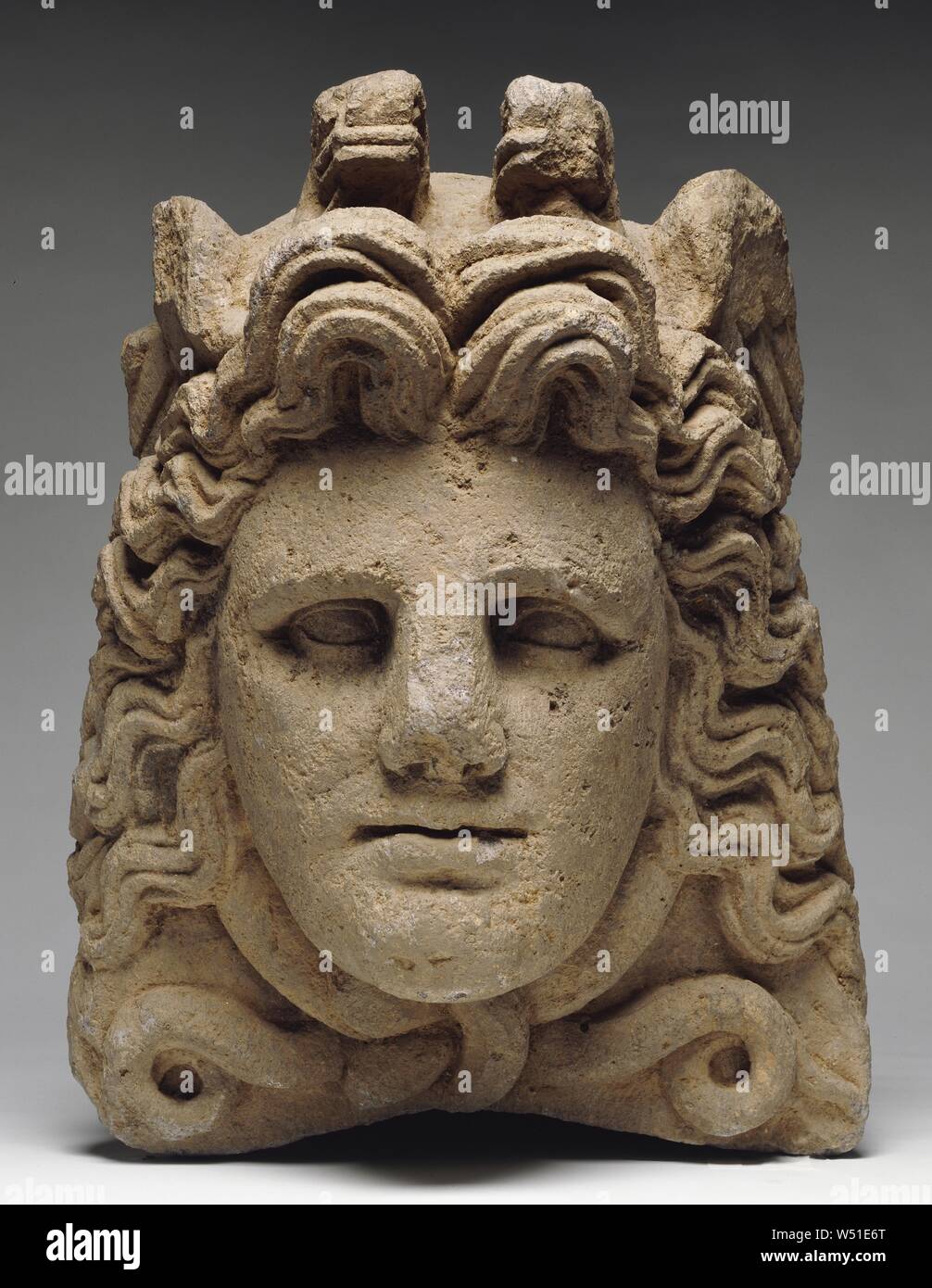 Akroterion, Unknown, Etruria, early 3rd century B.C., Tufa, 51 × 39 × ...
