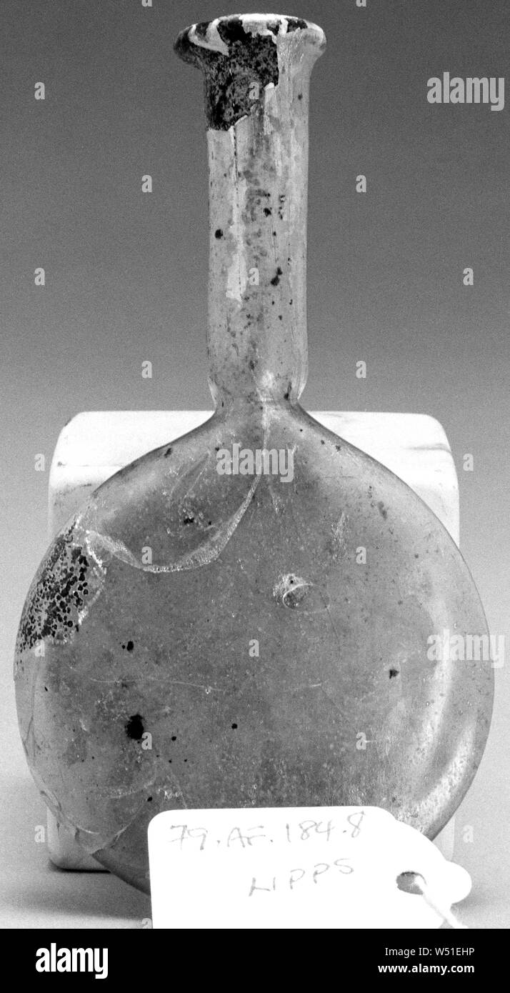 Pilgrim Flask, Unknown, Roman Empire, perhaps 4th - 5th century, Glass ...