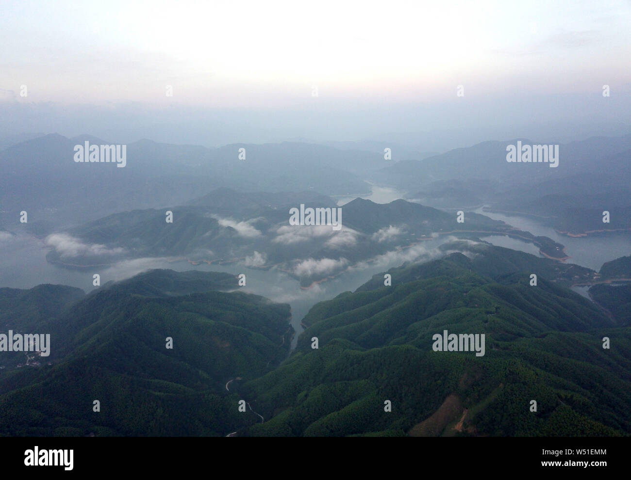 Huoshan. 26th July, 2019. Aerial photo taken on July 26, 2019 shows the ...
