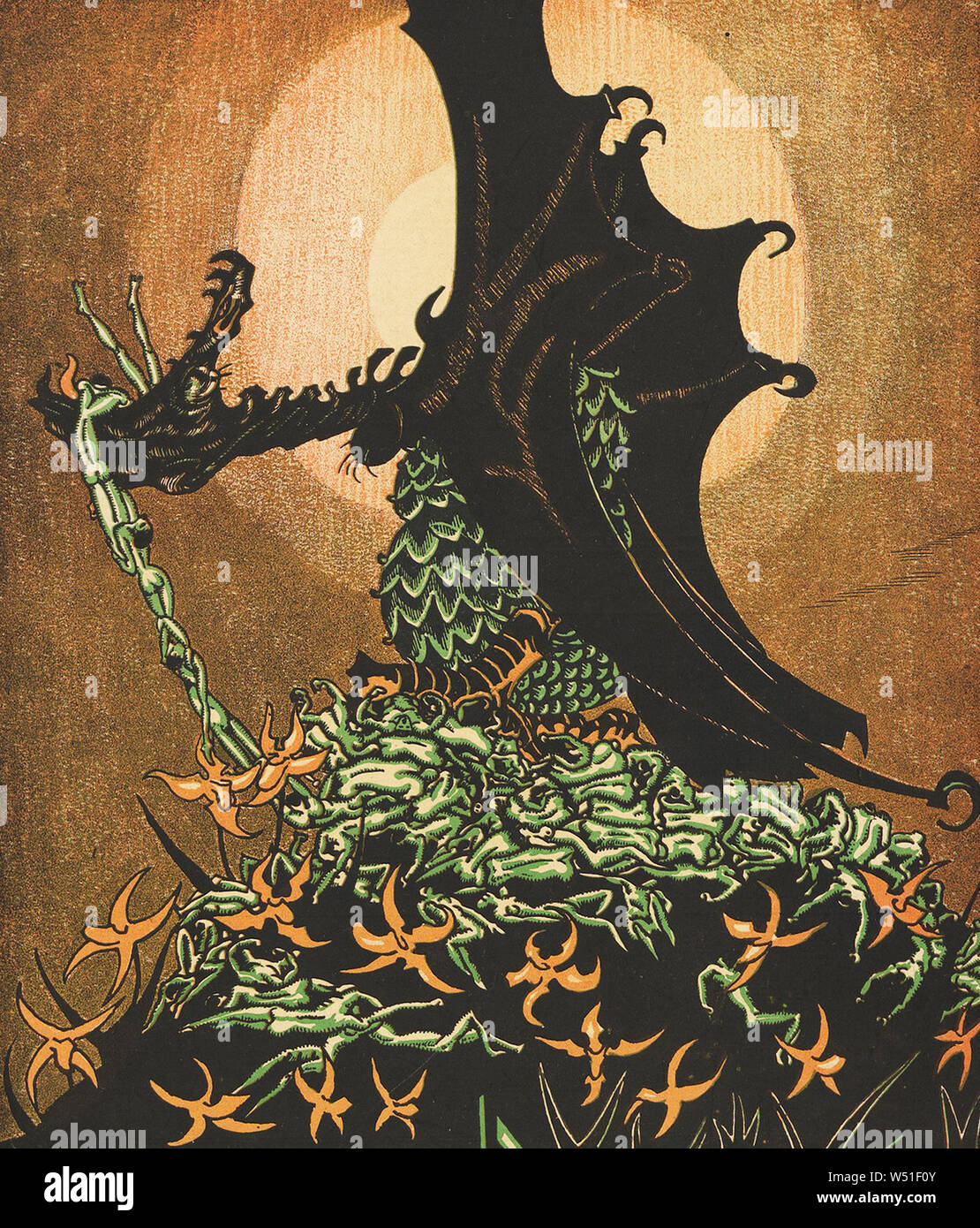 Vintage illustration with a fantasy horror theme Stock Photo - Alamy