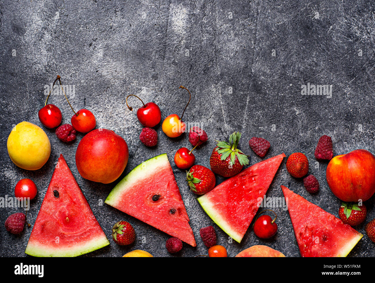 Different summer fruits and berries Stock Photo - Alamy
