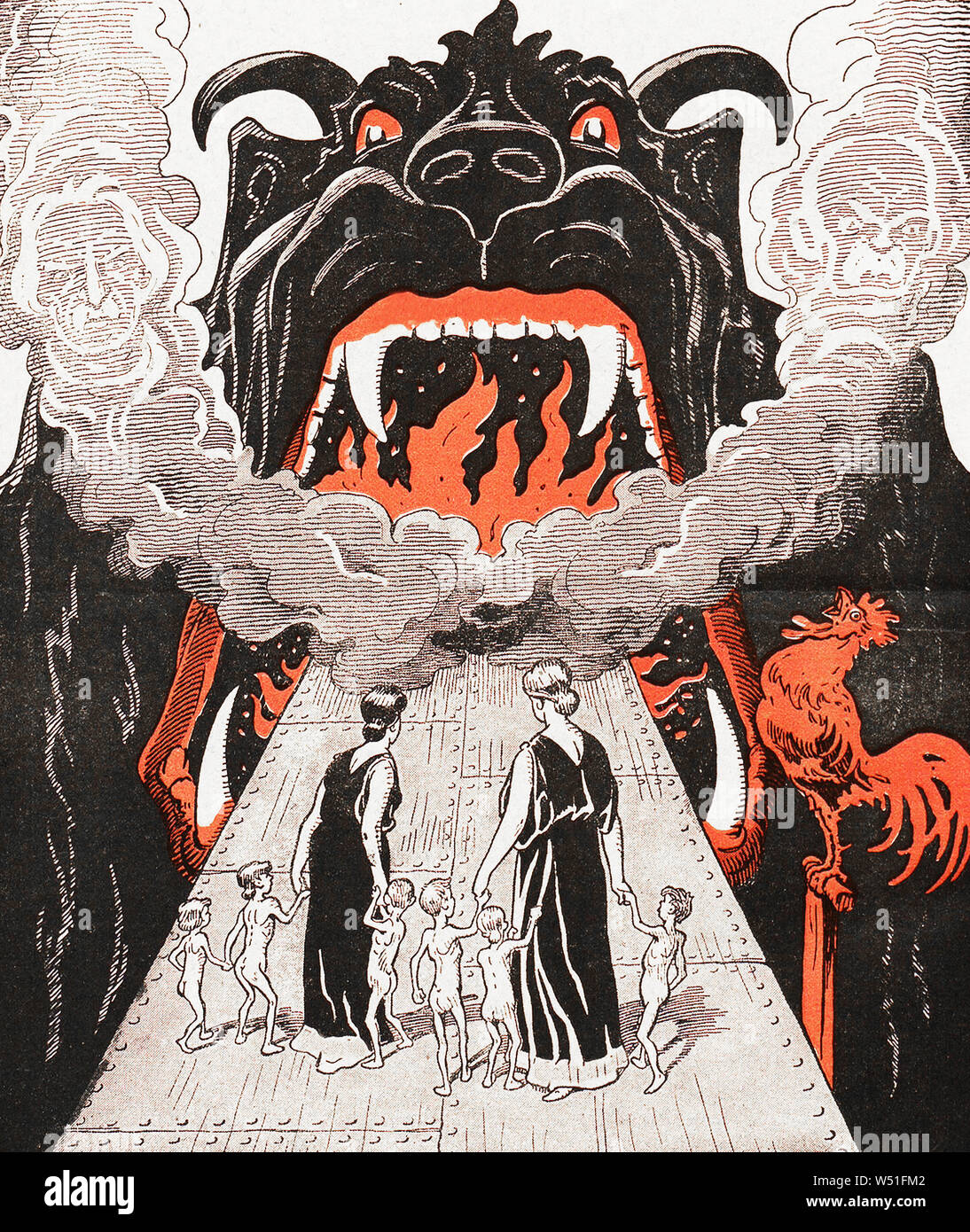 Vintage illustration with a fantasy horror theme Stock Photo - Alamy