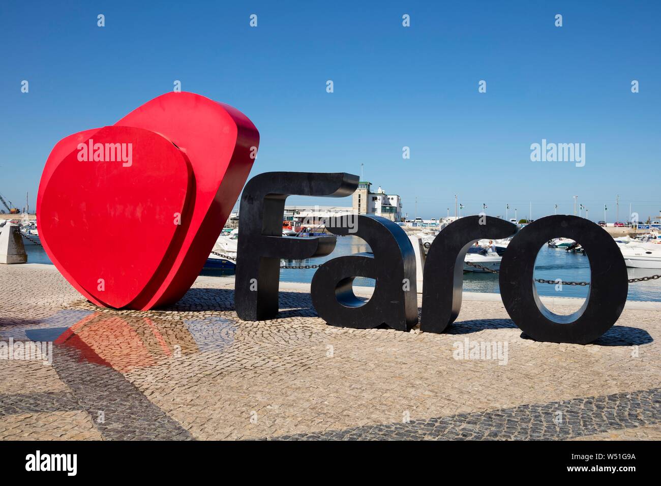 I love Faro logo, harbour, Faro, Algarve, Portugal Stock Photo - Alamy
