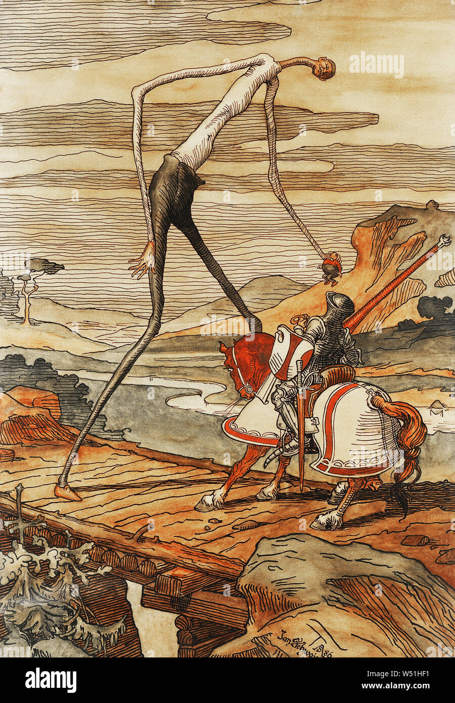 Vintage illustration with a fantasy horror theme Stock Photo - Alamy
