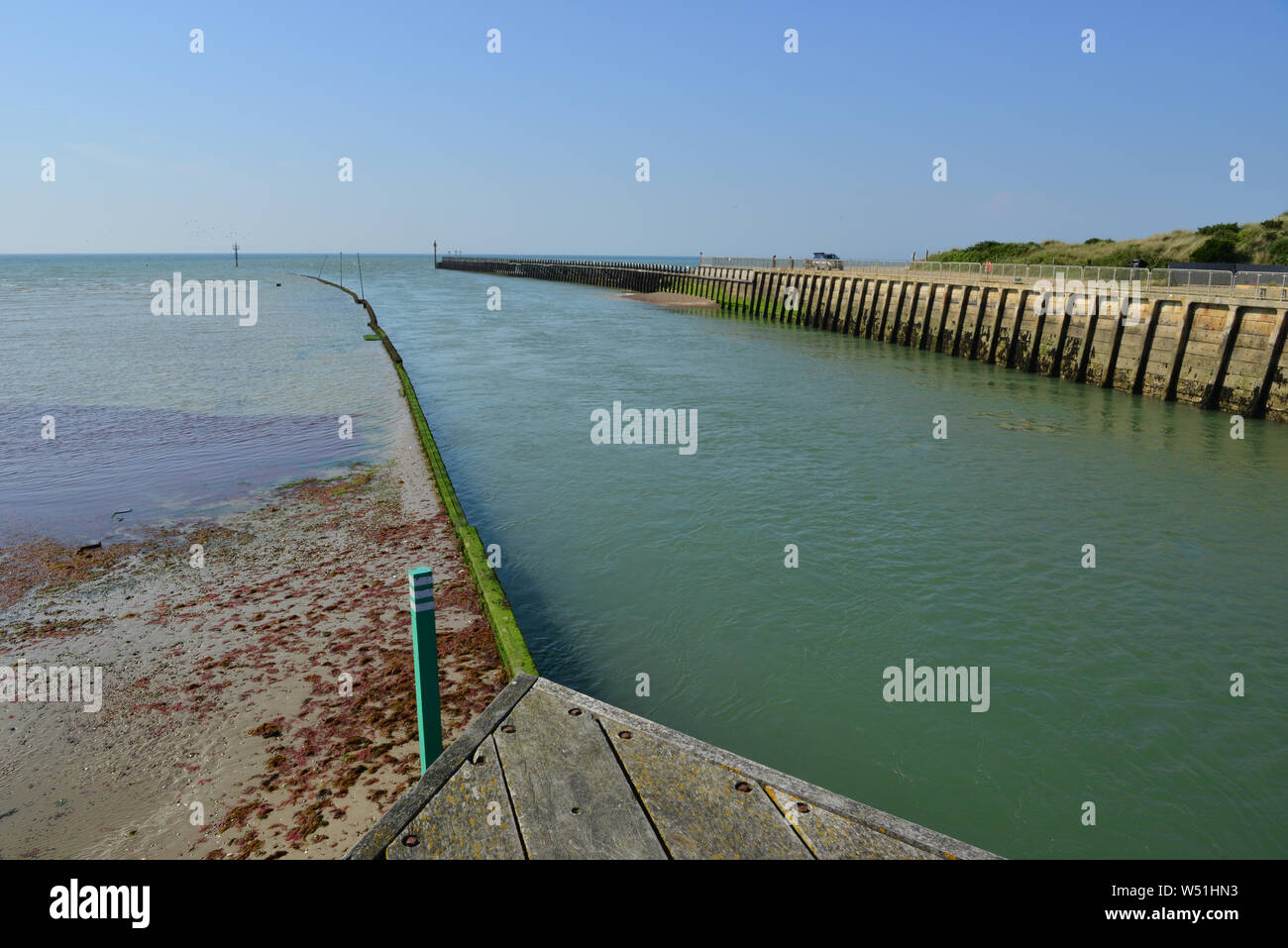 Looking out from the end of the Pier Jetty at littlehampton Stock Photo ...