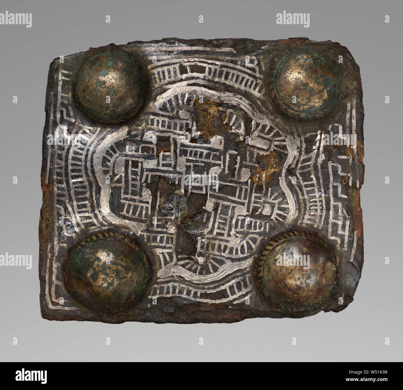 Belt Attachment, Unknown, 6th - 8th century, Iron, silver, gold Stock ...