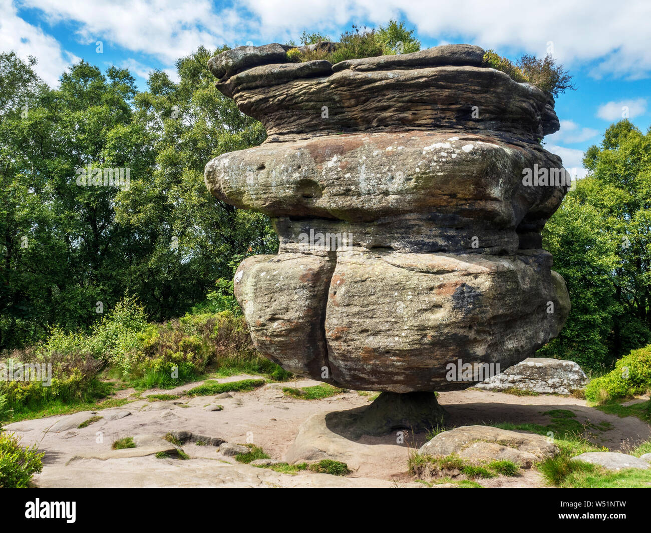 Idol Rock gritstone rock formation at Brimham Rocks near Summerbridge ...