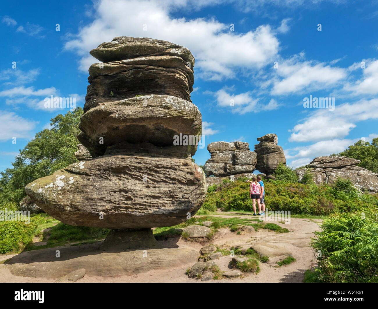 Idol Rock gritstone rock formation at Brimham Rocks near Summerbridge ...
