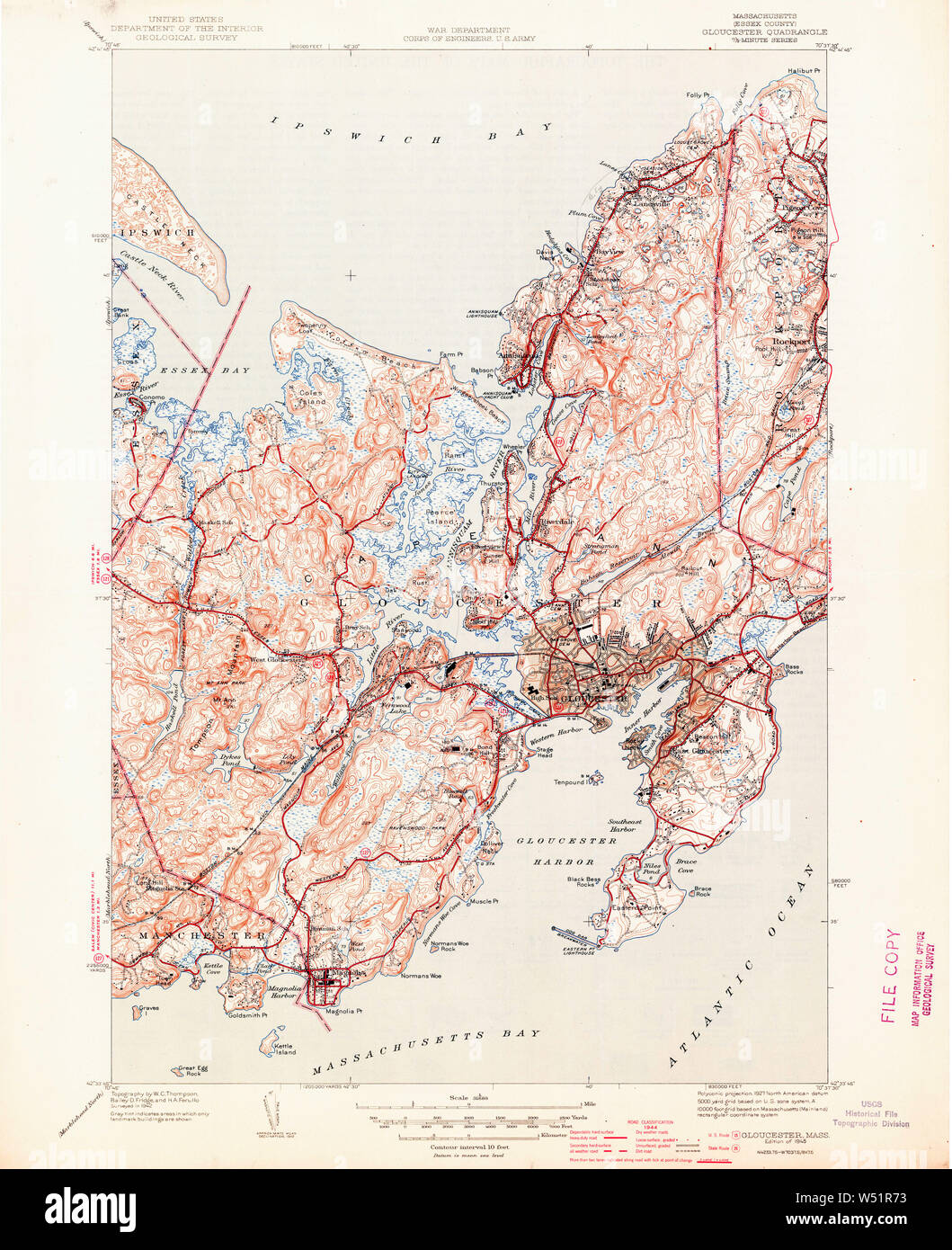 Massachusetts USGS Historical Topo Map MA Gloucester 351726 1945 31680 ... Massachusetts USGS Historical Topo Map MA Gloucester 351726 1945 31680 ...