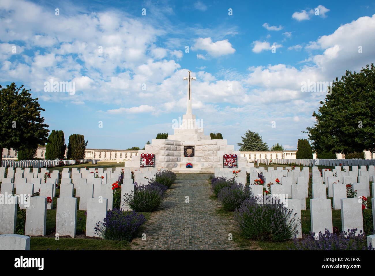 België. Passendale. Tyne Cot Cemetery vlakbij Ieper, is de grootste ...