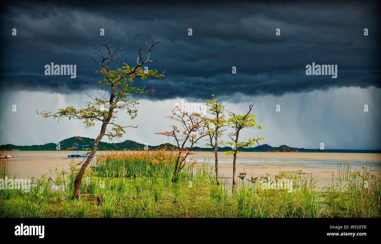 Rain is coming to Phikwe Dam in Botswana Stock Photo - Alamy