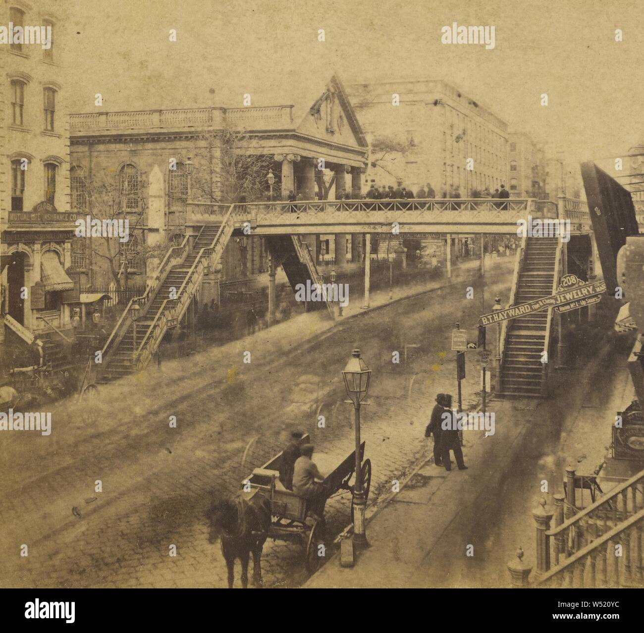 The Broadway Bridge, including St. Paul's Church and the Astor House ...