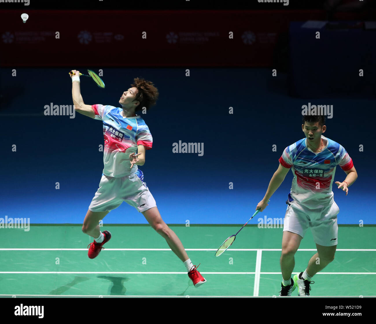 Tokyo. 26th July, 2019. Li Junhui (L)/Liu Yuchen of China compete ...