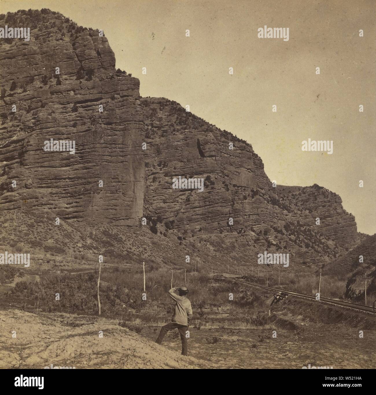 Steamboat Bluff, 800 Feet High, Echo Canyon. Union Pacific Rail Road ...