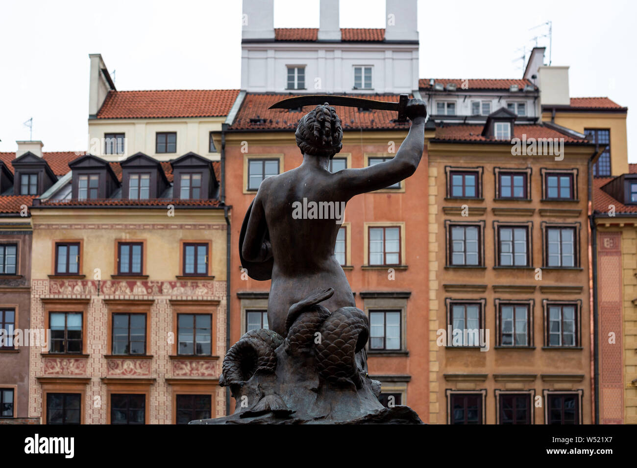 Mermaid Monument in Warsaw, Poland Stock Photo - Alamy