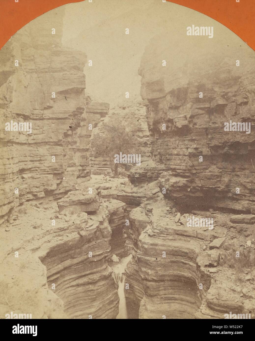 Chasm in the Rocks - Outlet of Surprise Valley. Hieroglyphics on the ...