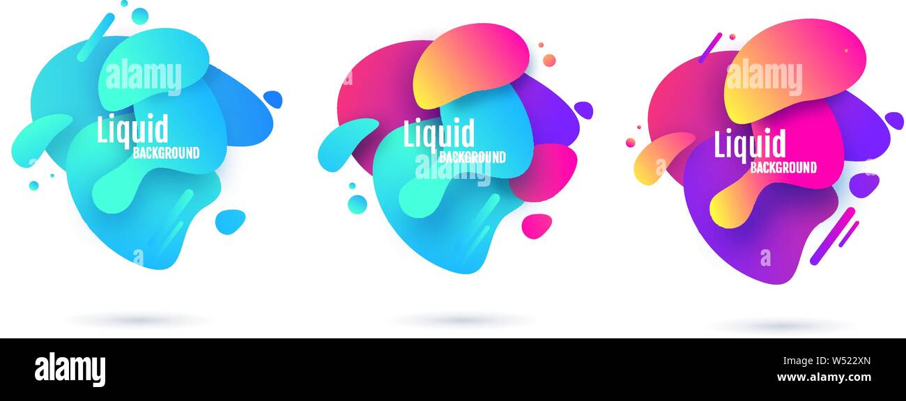Set of abstract modern graphic elements. Dynamical colored forms and ...