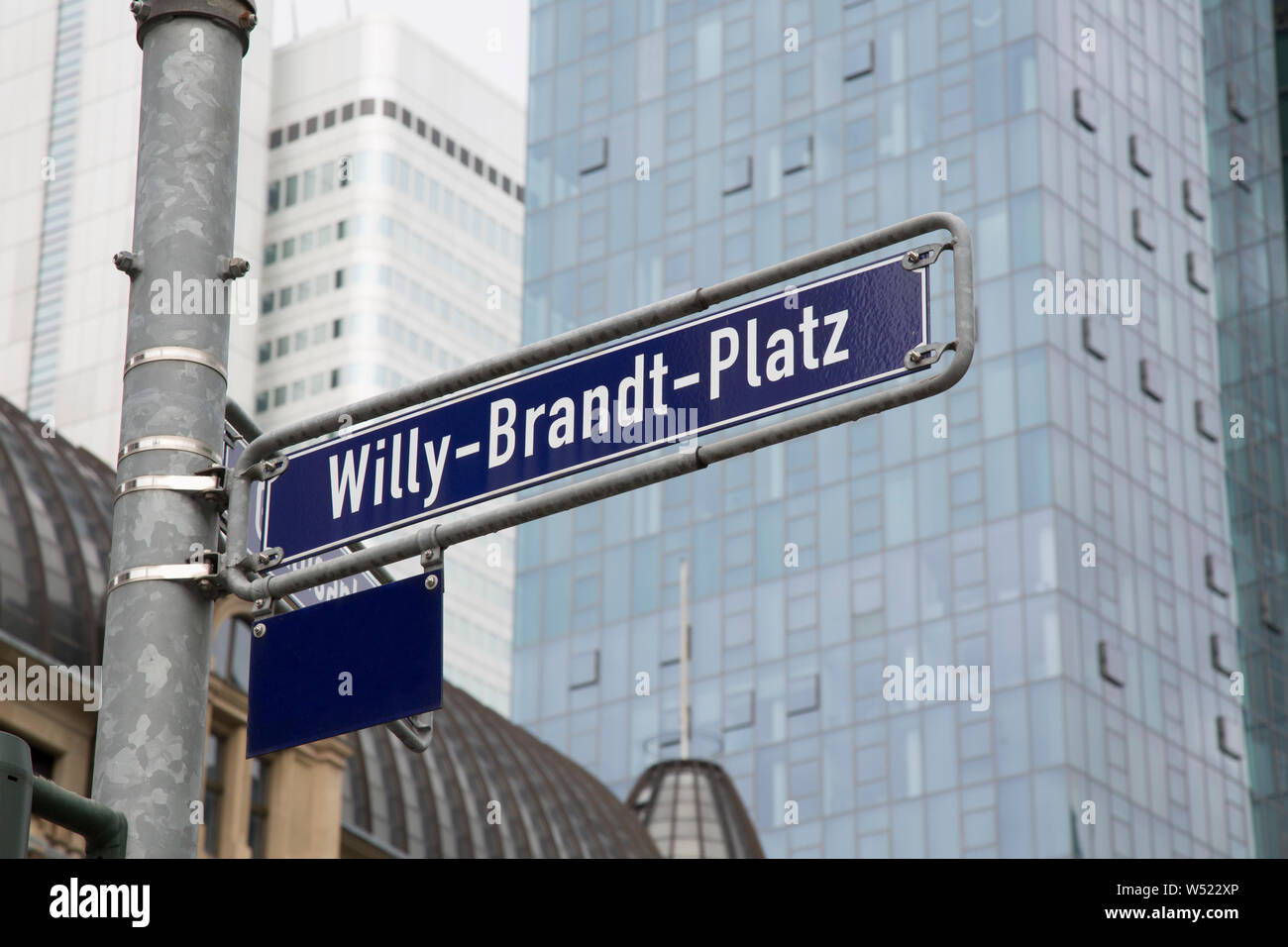 Willy Brandt Platz Square Street Sign; Frankfurt; Germany Stock Photo ...