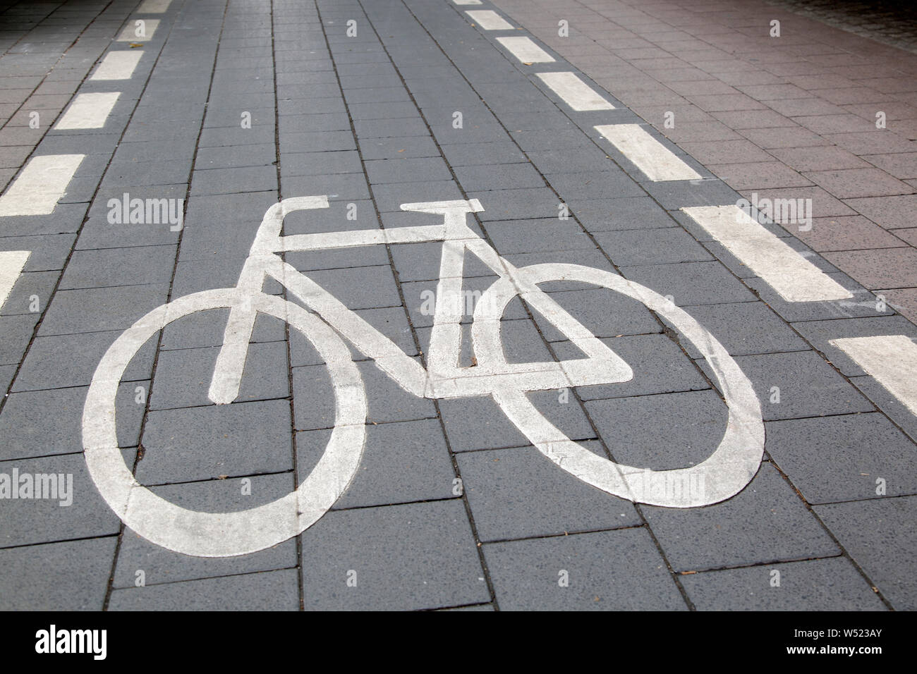 Cycle Path Symbol; Frankfurt; Germany Stock Photo - Alamy